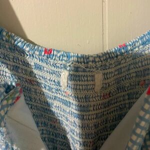 Japna | Dresses | Japna Cherry Print Blue Gingham Pattern Sleeveless ...